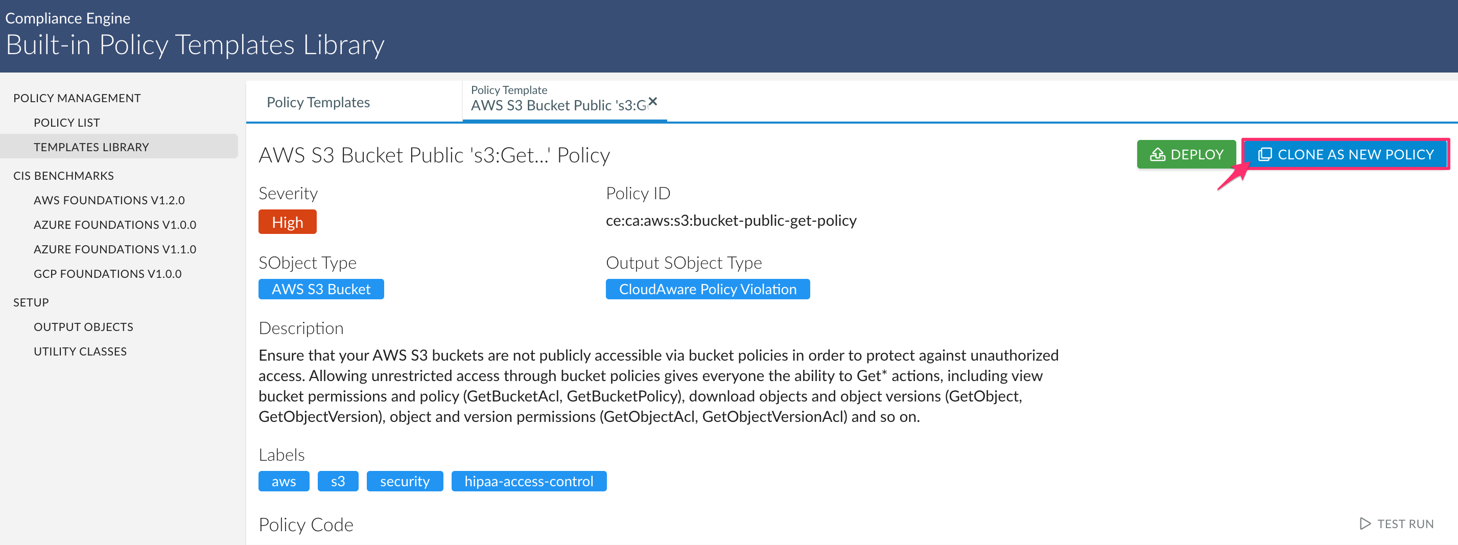 Custom Policy Creation